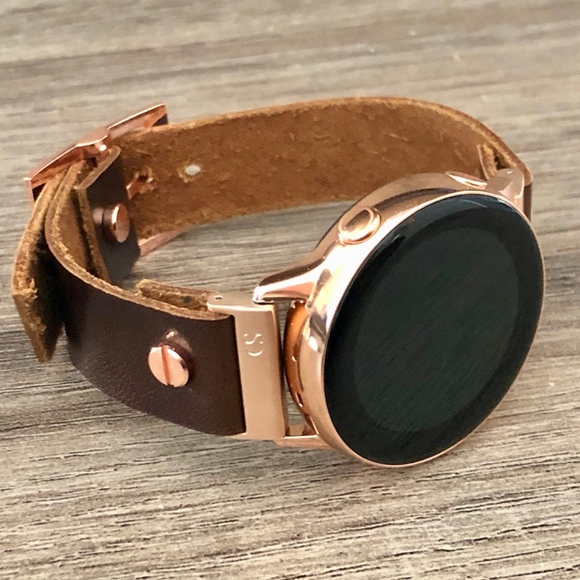 Simeon D | Jewelry | Galaxy Watch Active2 Rose Gold Dark Brown Band ...